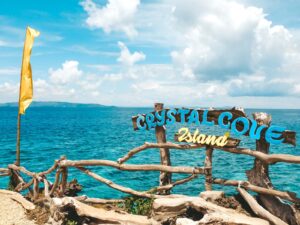 Crystal Cove Island welcome sign